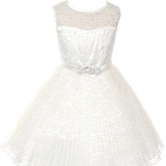 Bny Corner | Dresses | Little Girls Kids Toddler Sleeveless Floral Lace ...